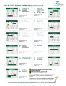 Fulton County School Calendar with Holidays 2024-2025