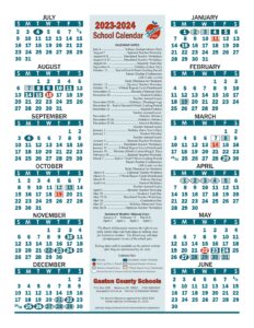 Gaston County Schools Calendar with Holidays 2024-2025
