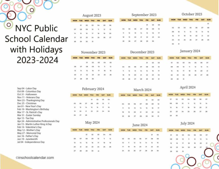 ️ NYC School District Calendar 2024-2025 [Academic Session]