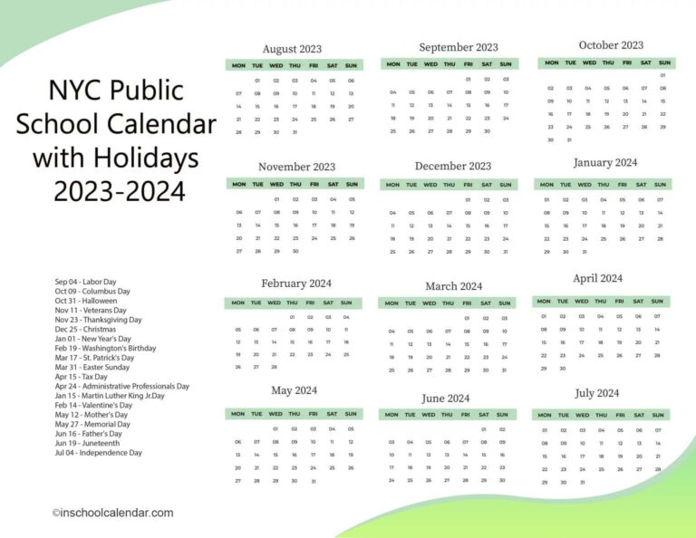 ️ NYC School District Calendar 2024-2025 [Academic Session]
