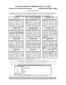 Broward County School Calendar 2024-2025 [Public Schools]